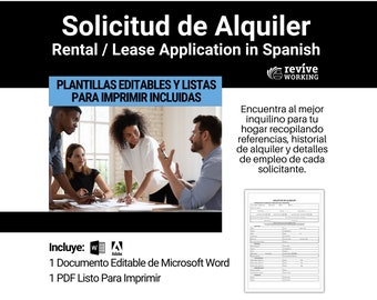 Rental / Lease Application for Spanish Speaking Tenants | Break Through ...
