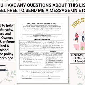 Employee Dress Code / Grooming Policy Discuss Promote & - Etsy