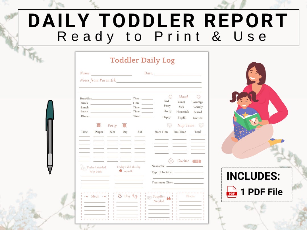 Daily Infant & Toddler Report | Covers: Potty Training, Nap / Play Time ...