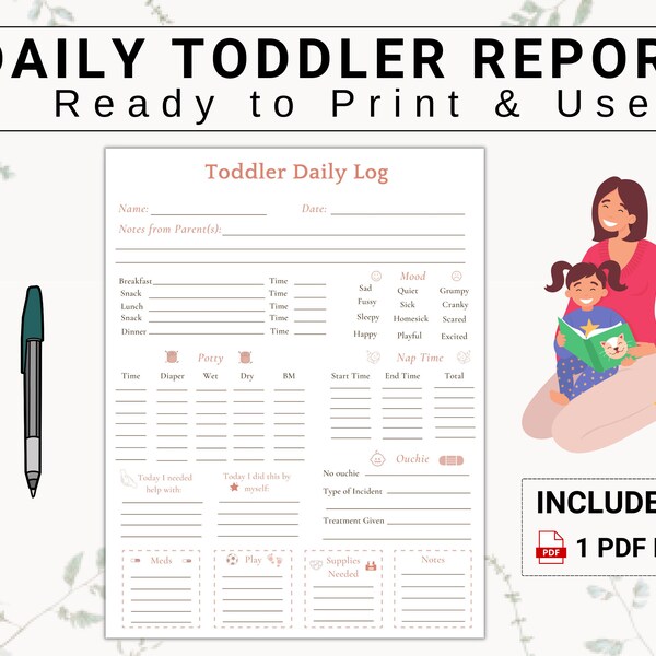 Toddler Daily Report - Etsy