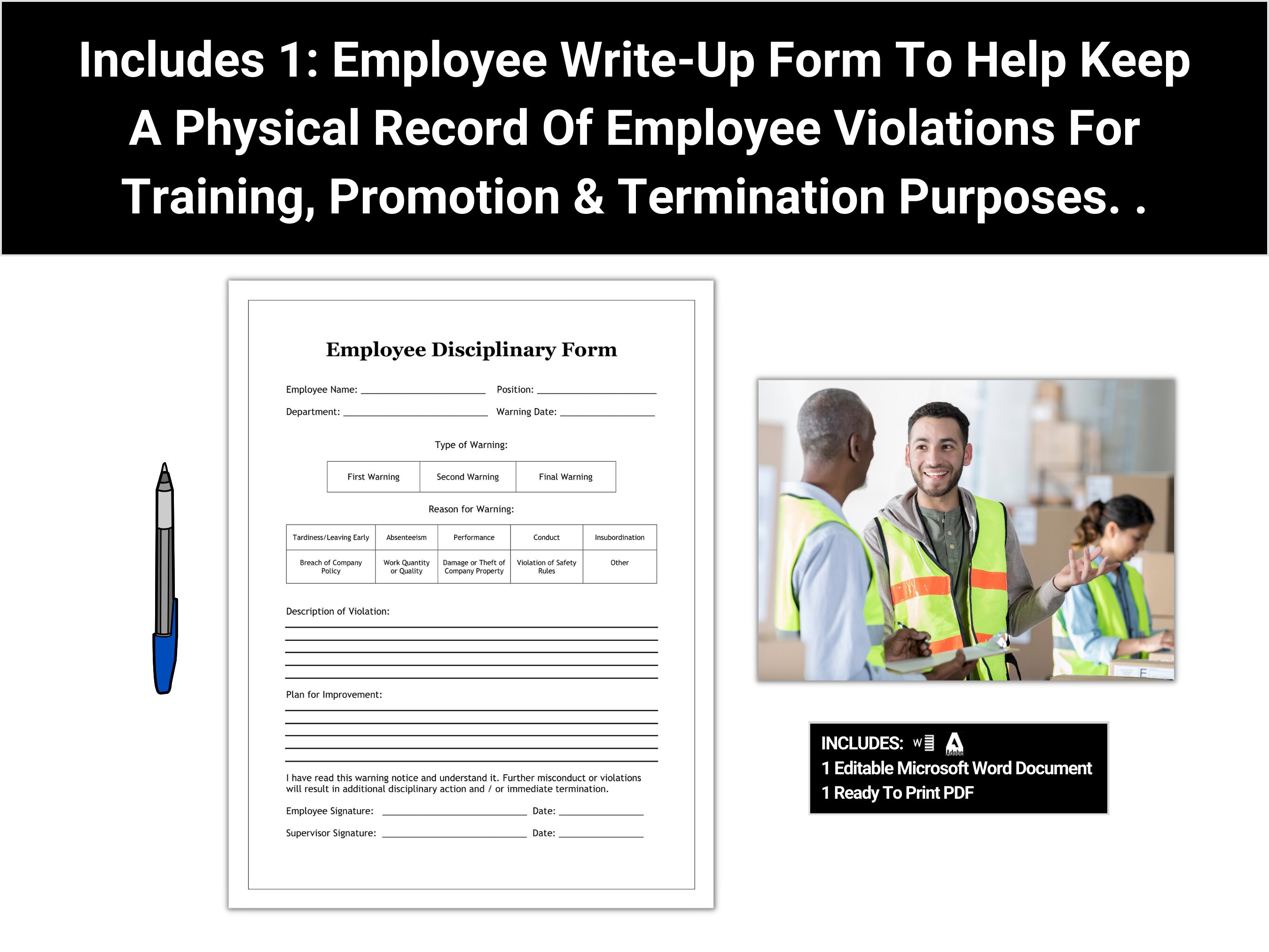 Employee Write up Collection | Train Poorly Performing Employees on ...
