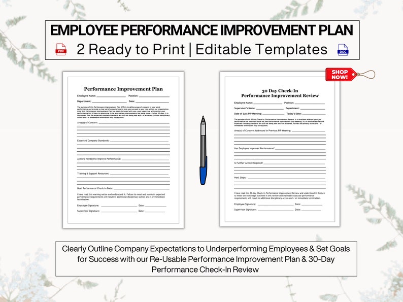 Employee Performance Improvement Plan & 30-day Follow up - Etsy