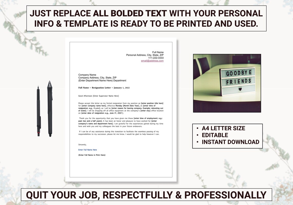 Employee Resignation Letter | Quit Your Job Professionally ...