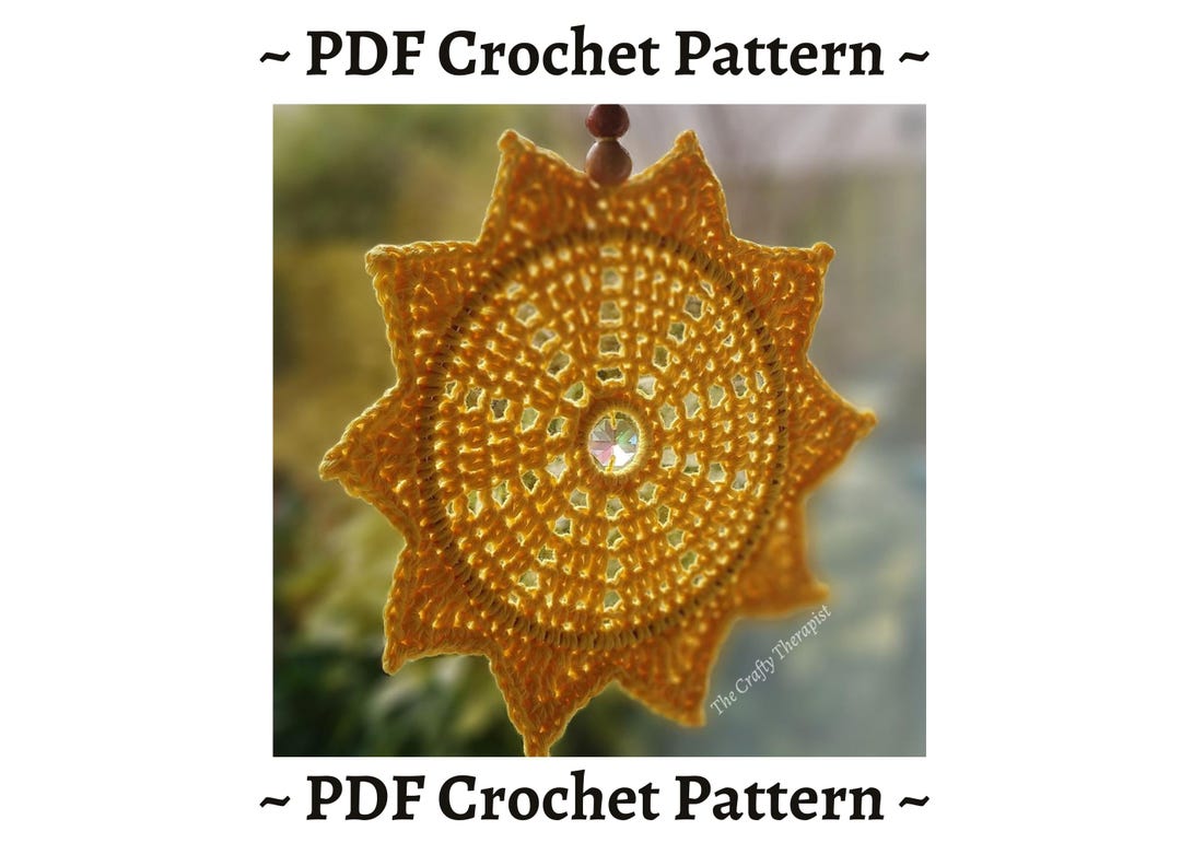 Sunburst Suncatcher CROCHET PATTERN, Sun Crochet Pattern, Crochet ...