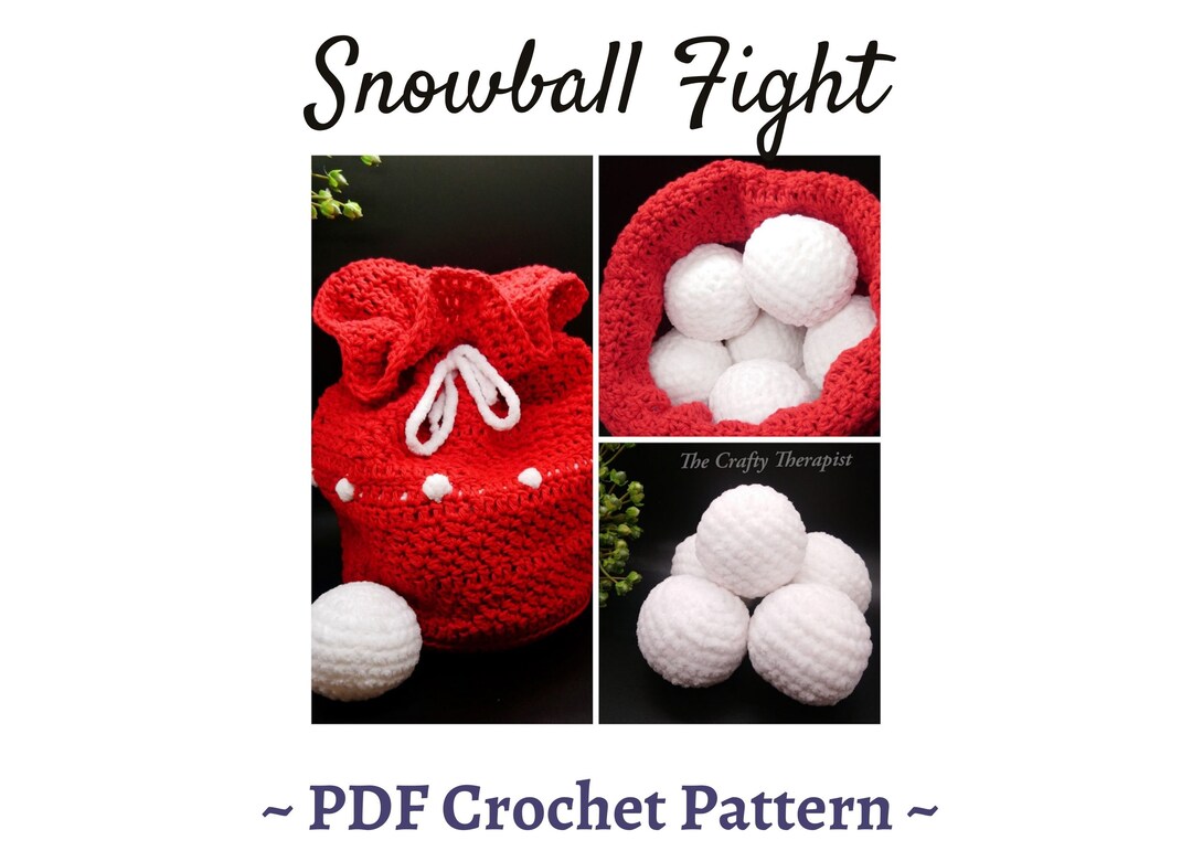 Snowballs CROCHET PATTERN, Crochet Snowball, Crochet Bag, Festive ...