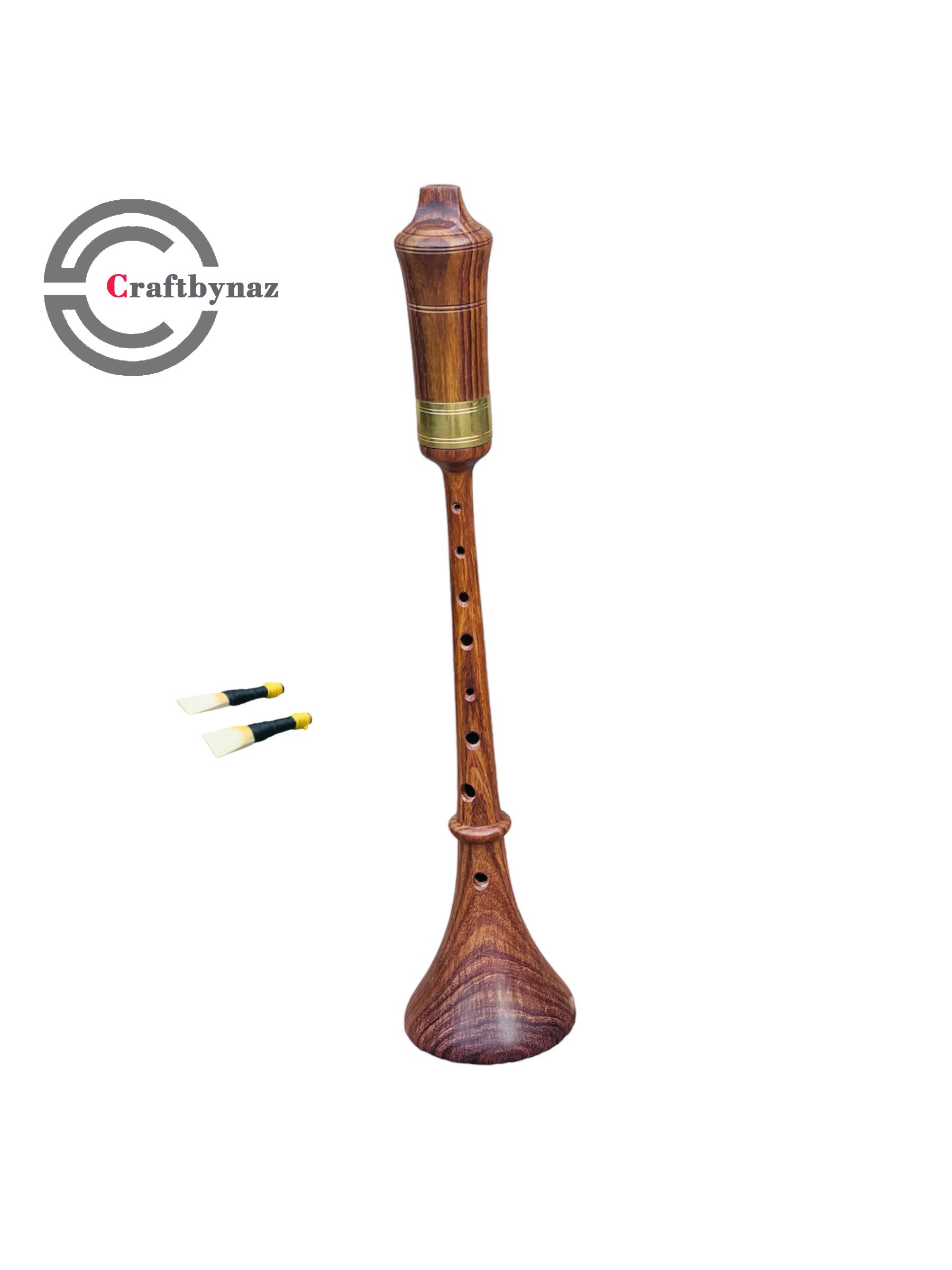 Rosewood RAUSCHPFEIFE Small Wooden Medieval Shawm Instrument With Two ...