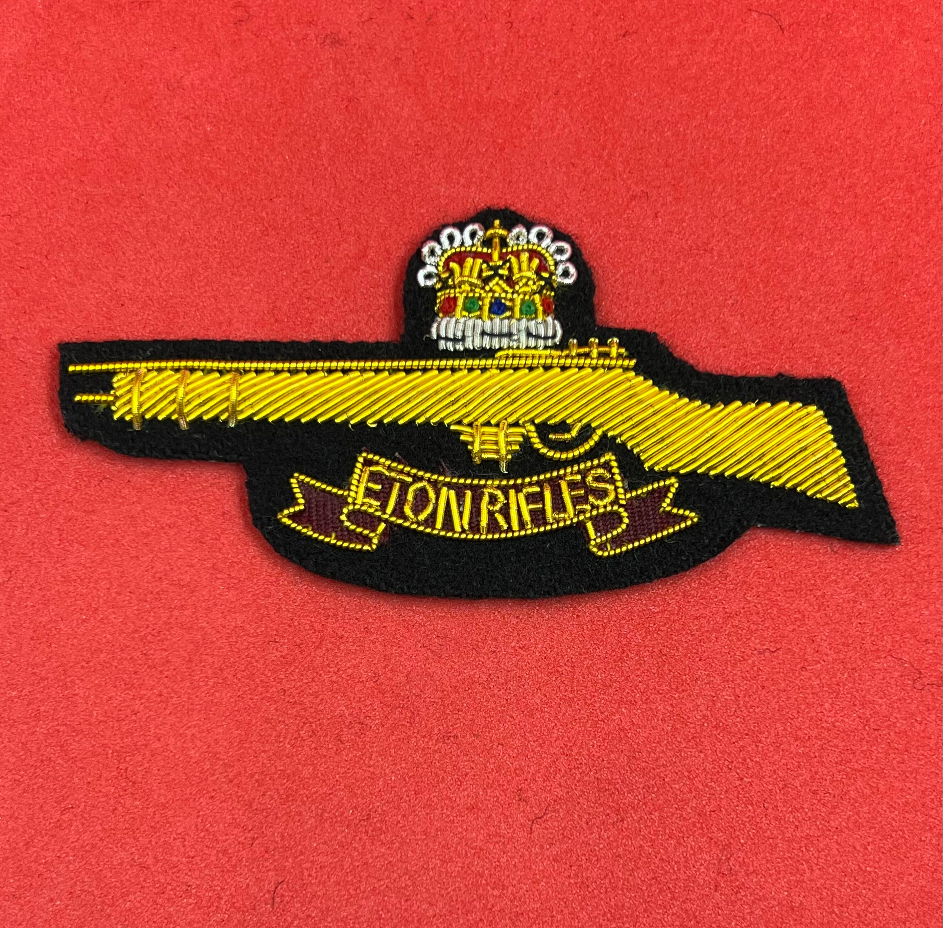 MOD Roundel Eton Rifles Badge MODS Hand Embroidered Bullion and Wire ...