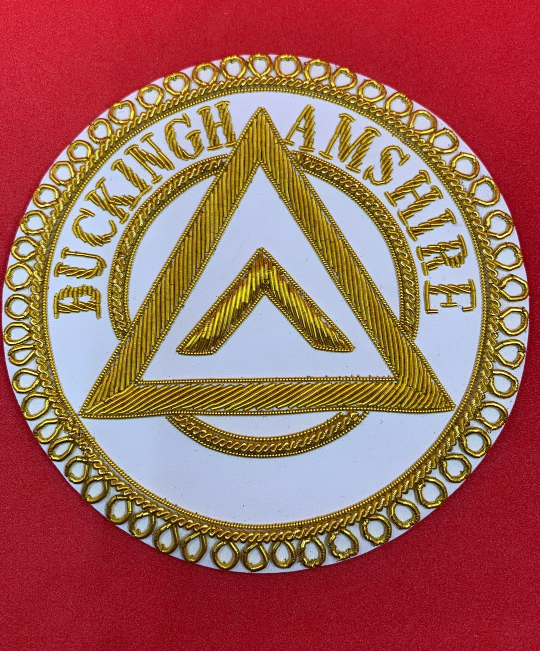 Masonic Apron Badge Hand Embroidered With Bullion and Wire Masonic ...