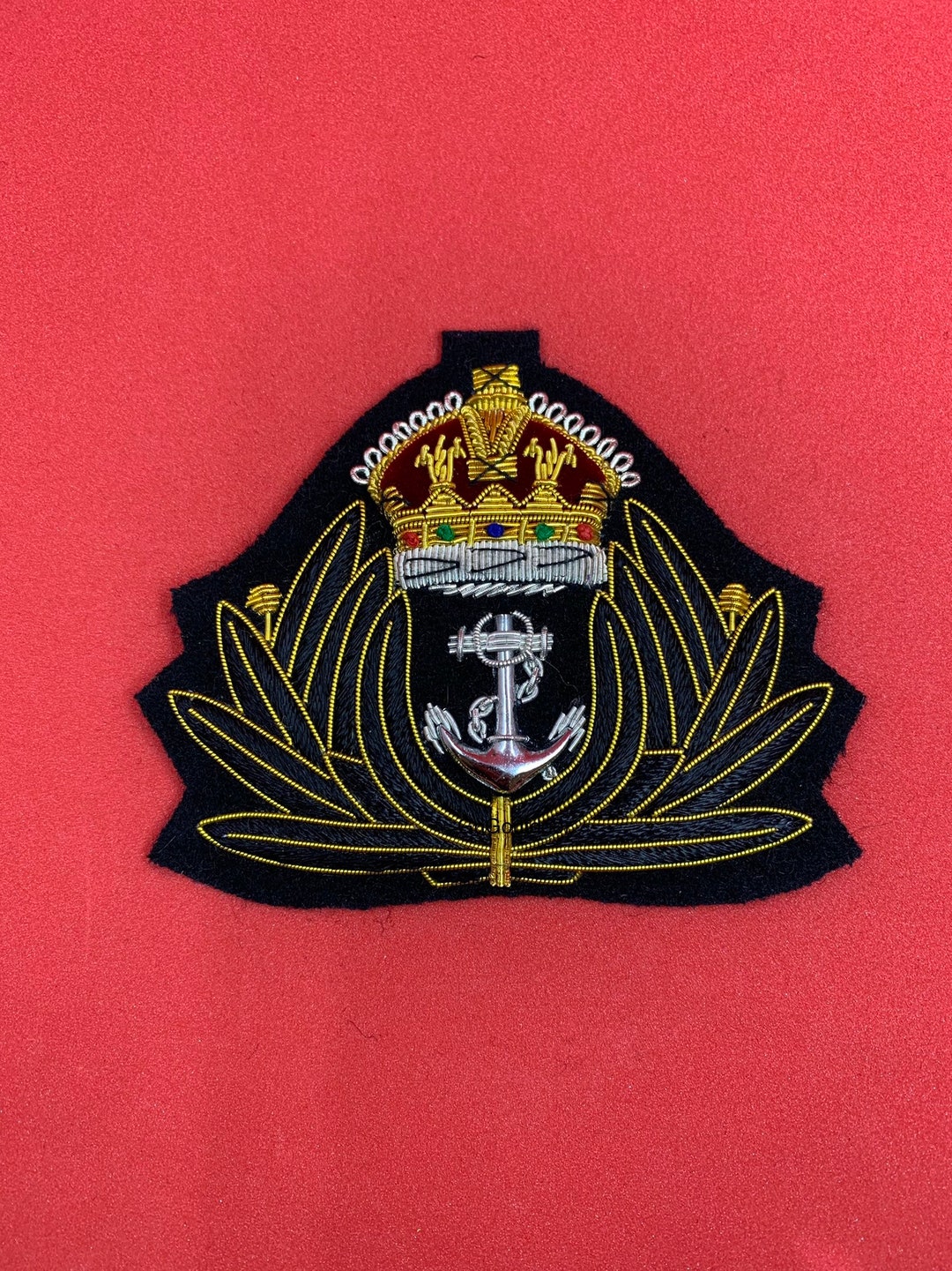 Royal Navy Chaplain Hat Badge RN Chaplain Hand Embroidered - Etsy