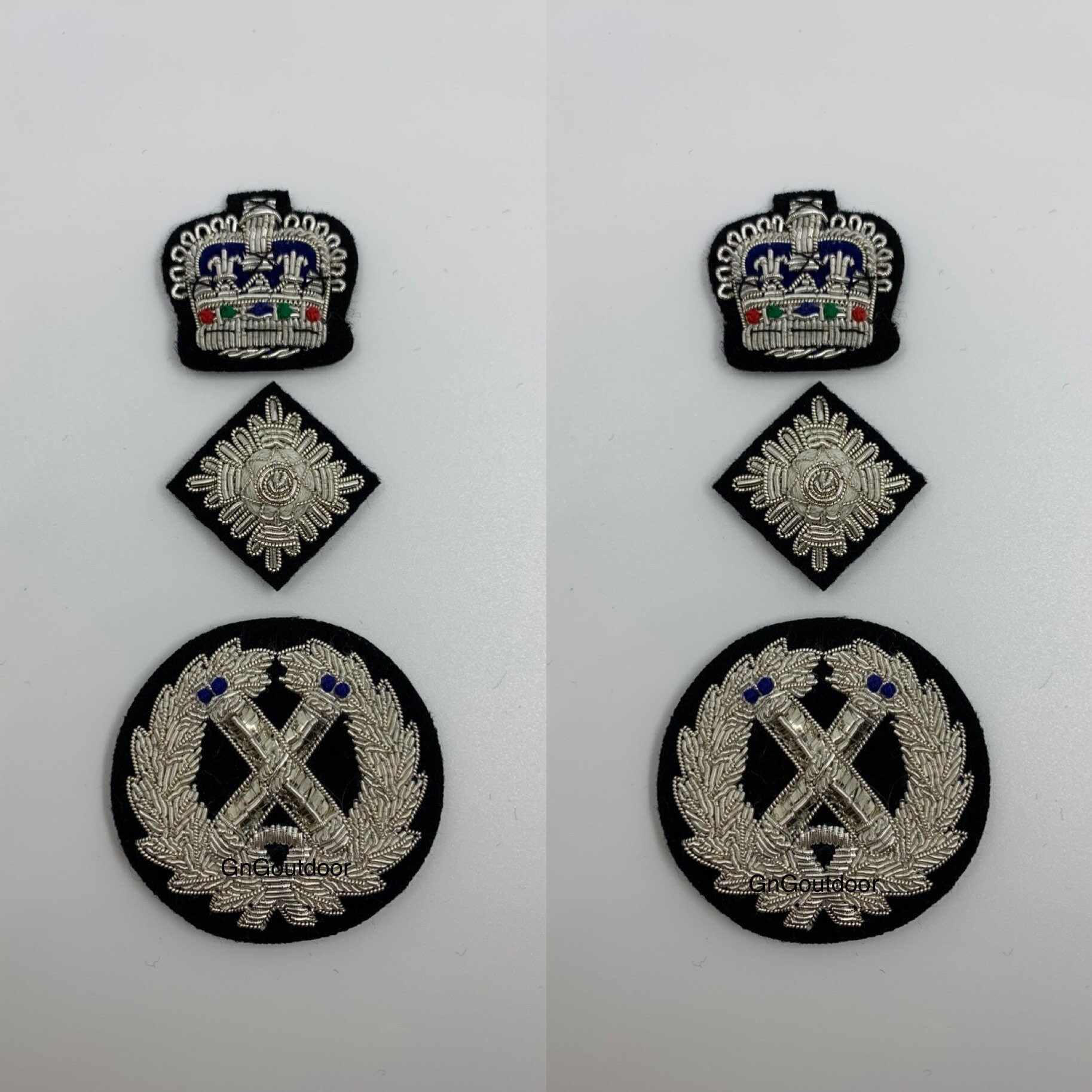 Police Commissioner Rank Badges Hand Embroidered With Gold Bullion Wire ...