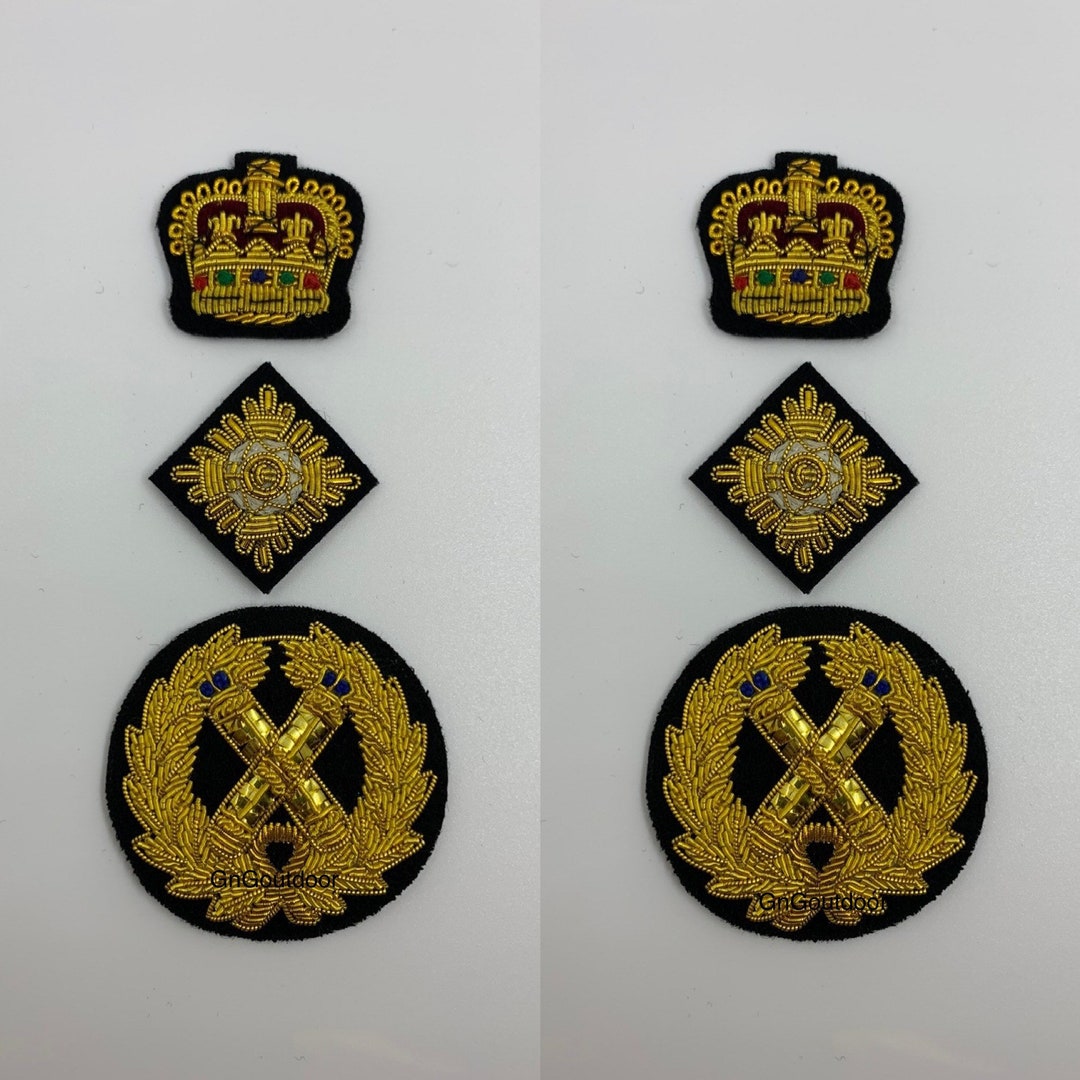 Police Commissioner Rank Badges Hand Embroidered With Gold Bullion Wire ...