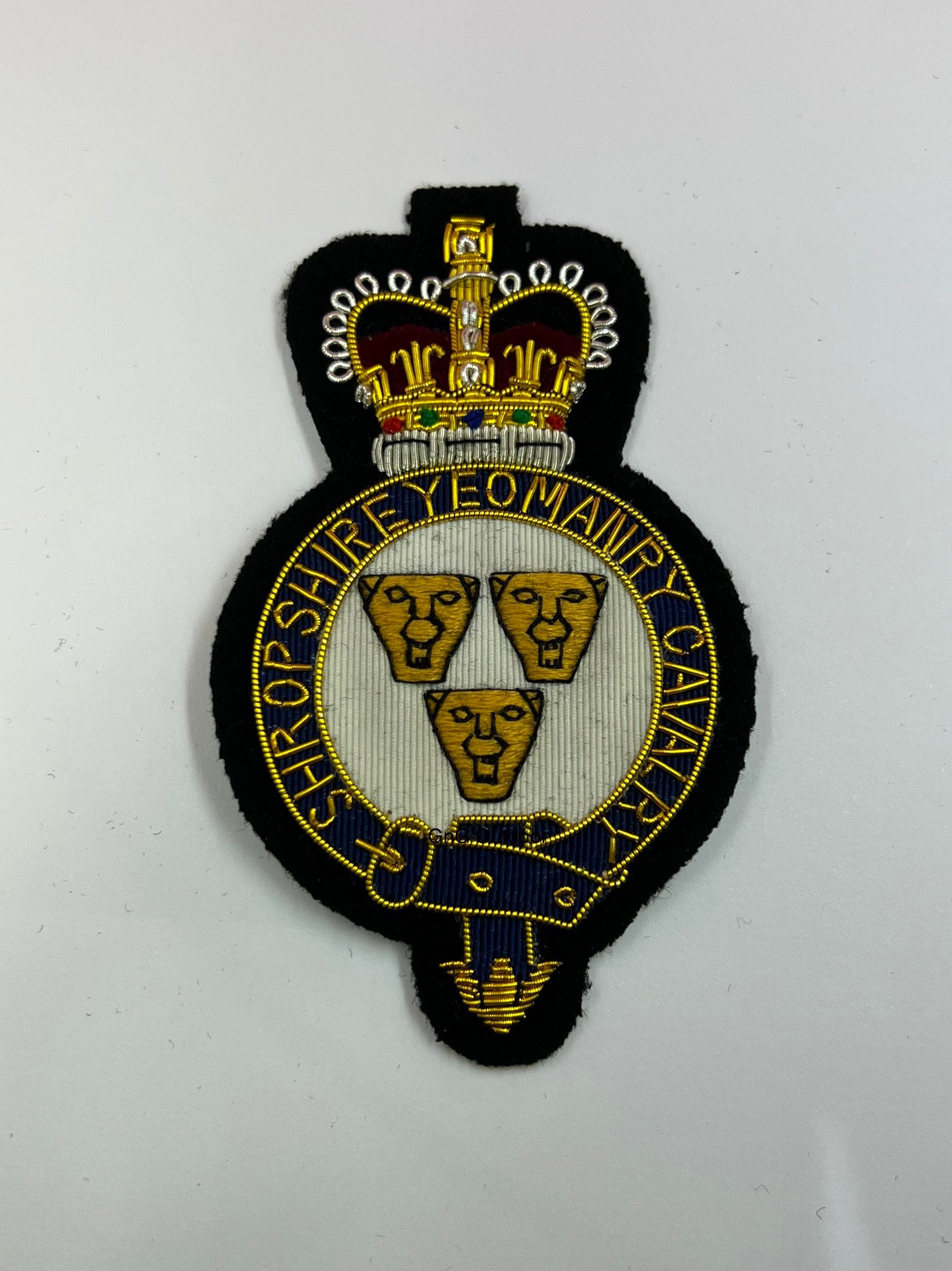Shropshire Yeomanry Cavalry Hand Embroidered Bullion Wire Blazer Badge ...