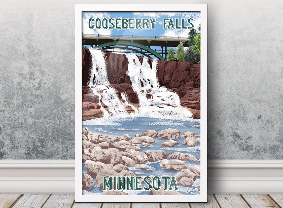 Gooseberry Falls, Minnesota - Vintage Travel Poster // State Parks ...