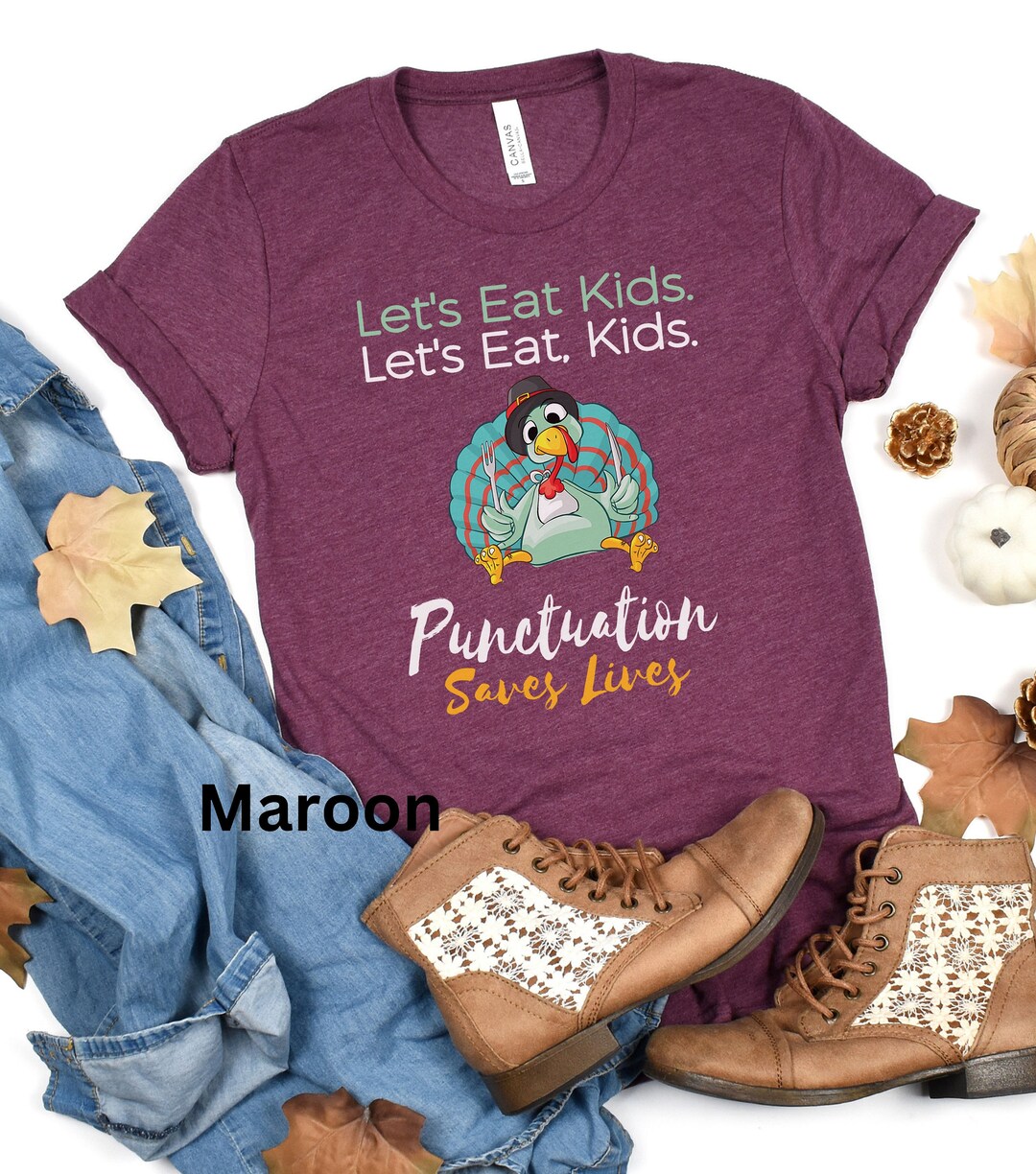 Punctuation Matters Thanksgiving Teacher Shirt Unisex Jersey - Etsy