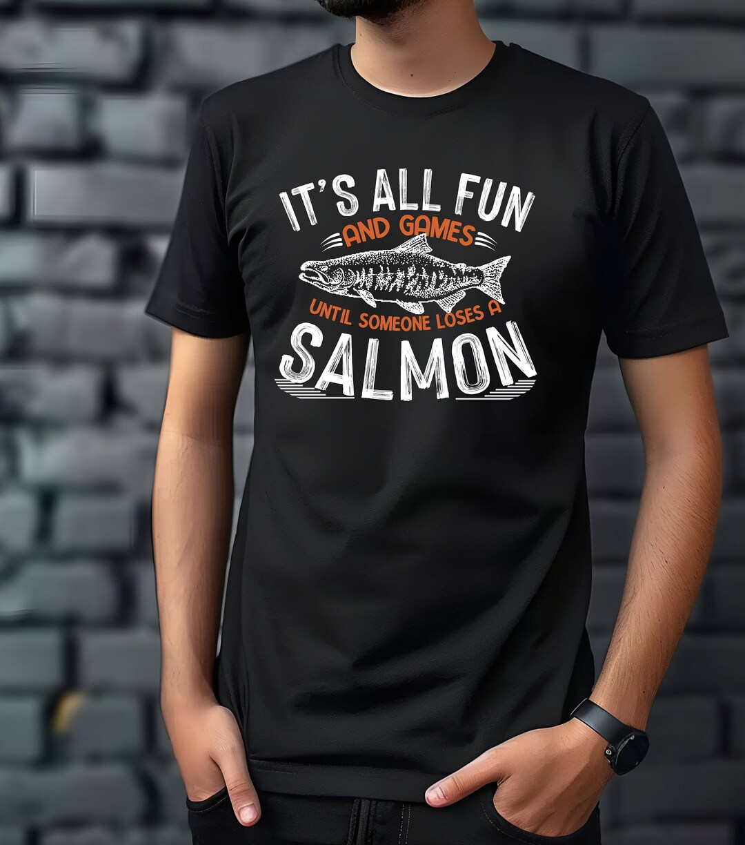 Salmon Fishing T-shirt: Funny Fisherman Gift - Etsy