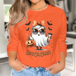 Cute Halloween Girl Ghost T-shirt- Halloween-bff Gift- Unique Gift ...