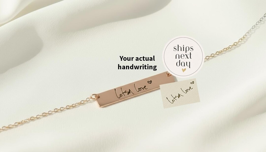 Actual Handwritten Message Necklace - Custom Engraved Jewelry ...