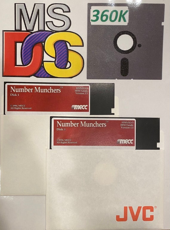 Number Munchers by MECC for Vintage IBM PC on 2-360k Floppy | Etsy