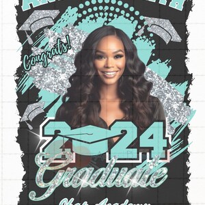 Graduation Teal and Black Editable Download - Etsy