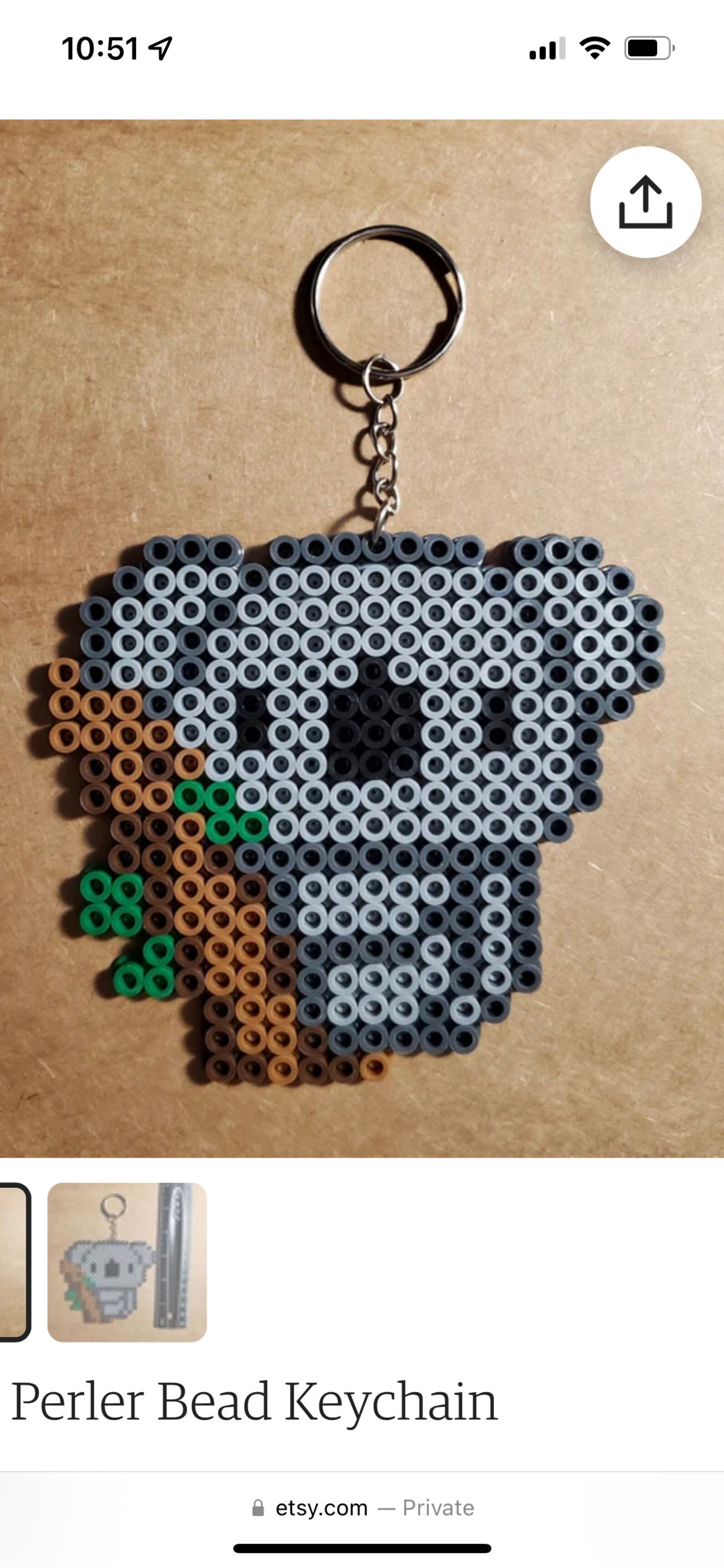 Perler Bead Koala Keychain - Etsy