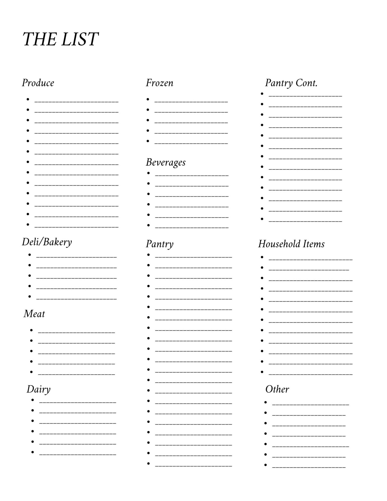 Shopping List - Etsy