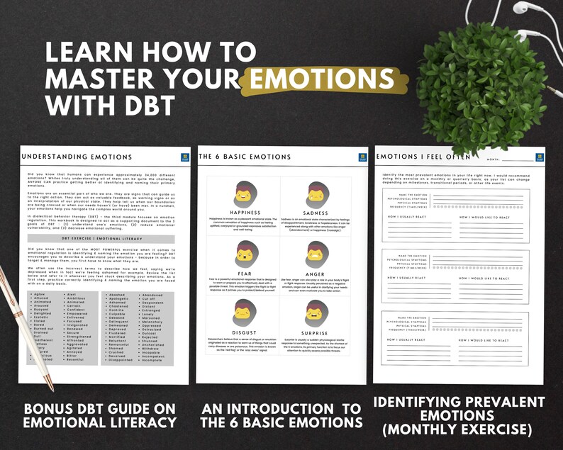 DBT Emotion Regulation Workbook & Planner Printable/instant Download ...