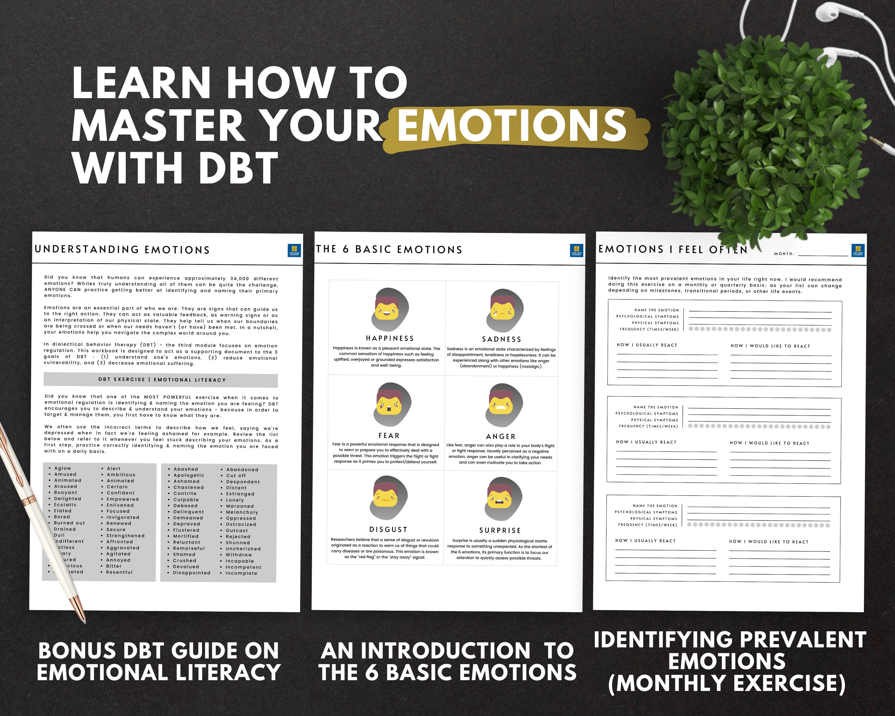 DBT Emotion Regulation Workbook & Planner | Printable/instant Download ...