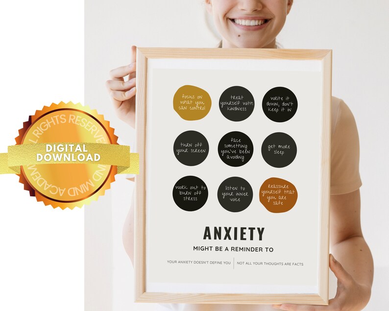 Anxiety Help Management Digital Print Mental Health Print ...