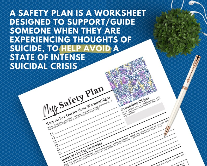 Safety Crisis Plan Worksheet Therapy Aid School Counselor - Etsy