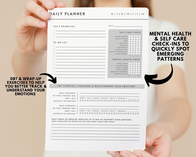 DBT Emotion Regulation Workbook & Planner Printable/instant Download ...