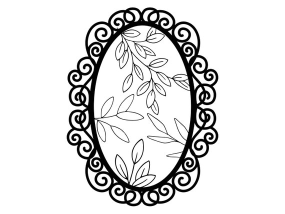 Oval Filigree Frame Drawing