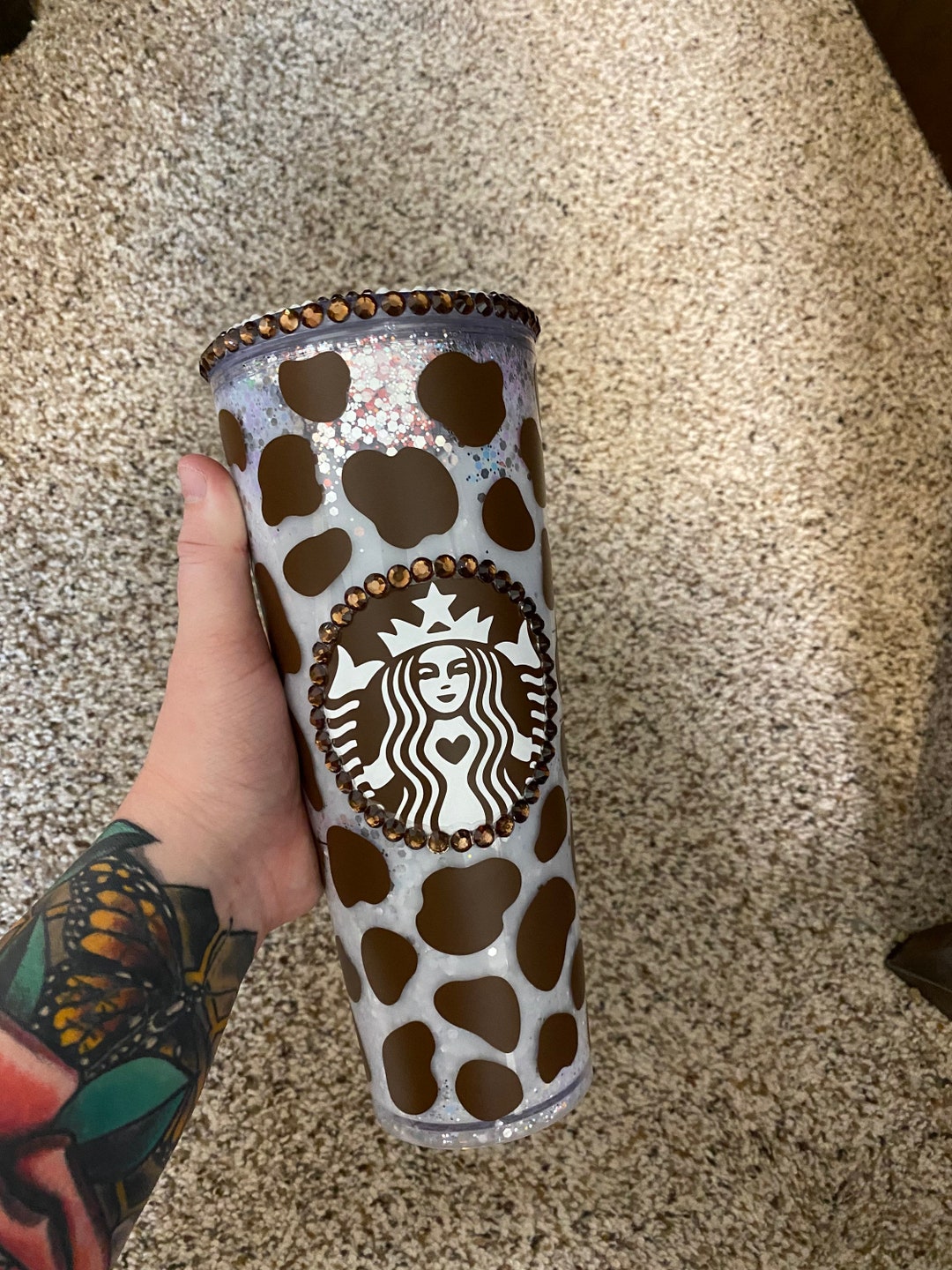 Cow Print Starbucks Tumbler - Etsy