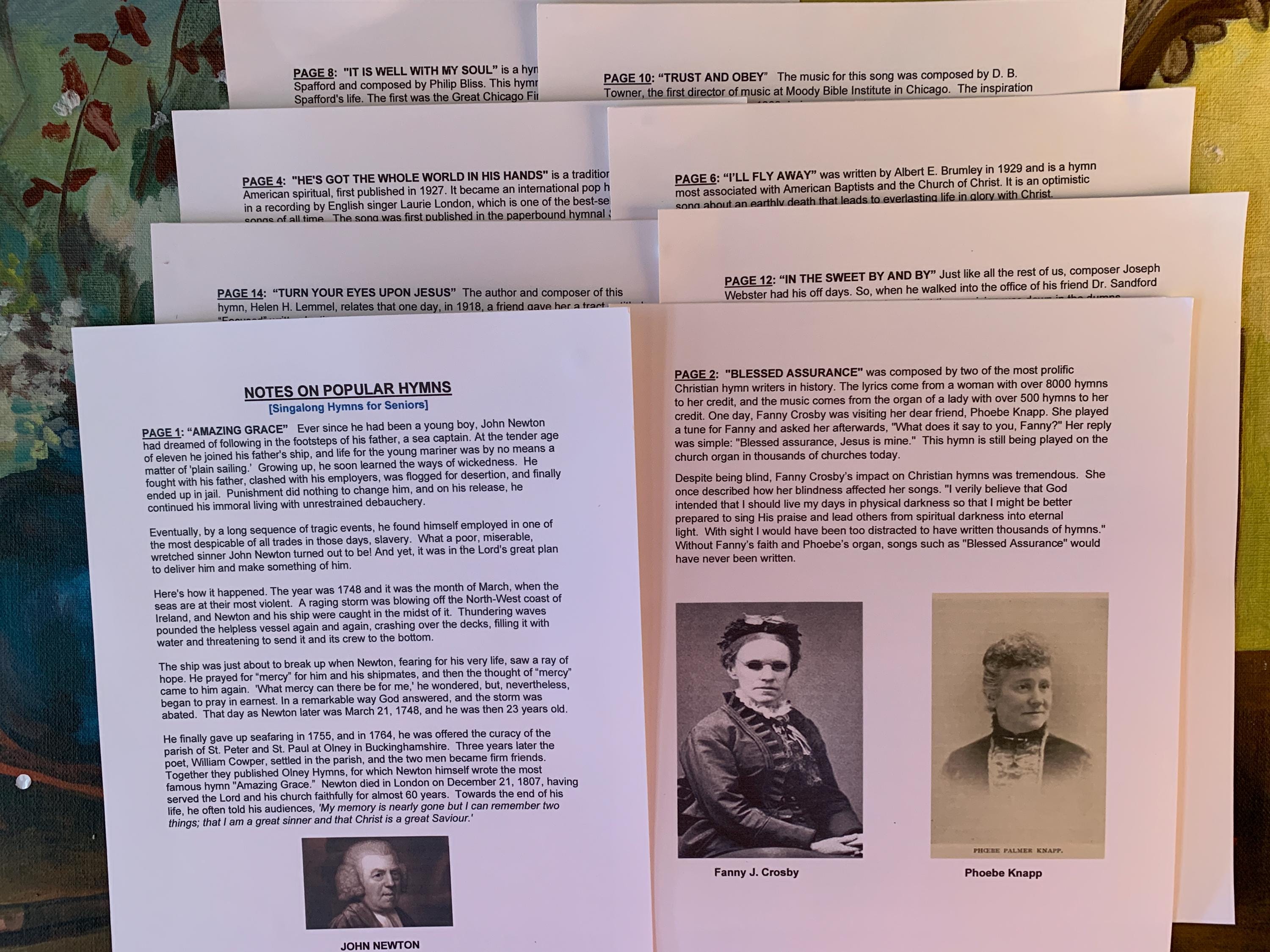 Large Print Hymns for Seniors, Printable Lyric Sheets, Ideas for Group ...