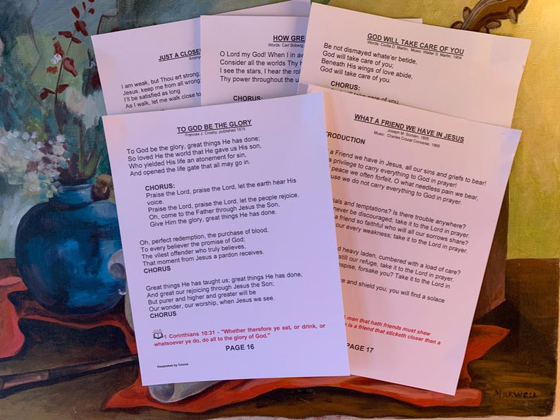 Large Print Hymns for Seniors, Printable Lyric Sheets, Ideas for Group ...