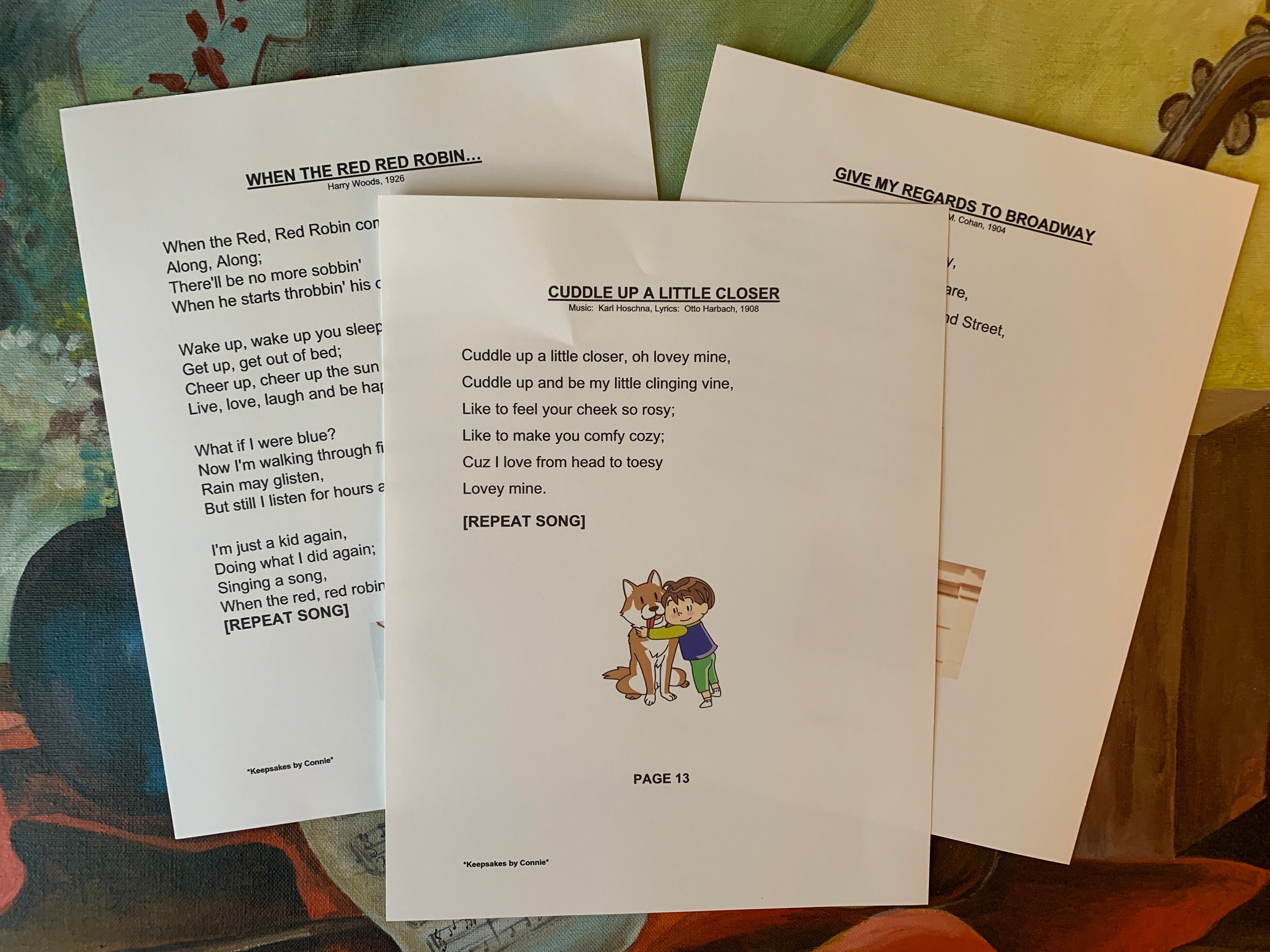 Large Print Singalong Songs for Seniors, Lyric Song Sheets, Song Notes ...