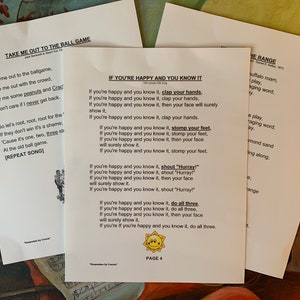 Large Print Singalong Songs for Seniors, Lyric Song Sheets, Song Notes ...
