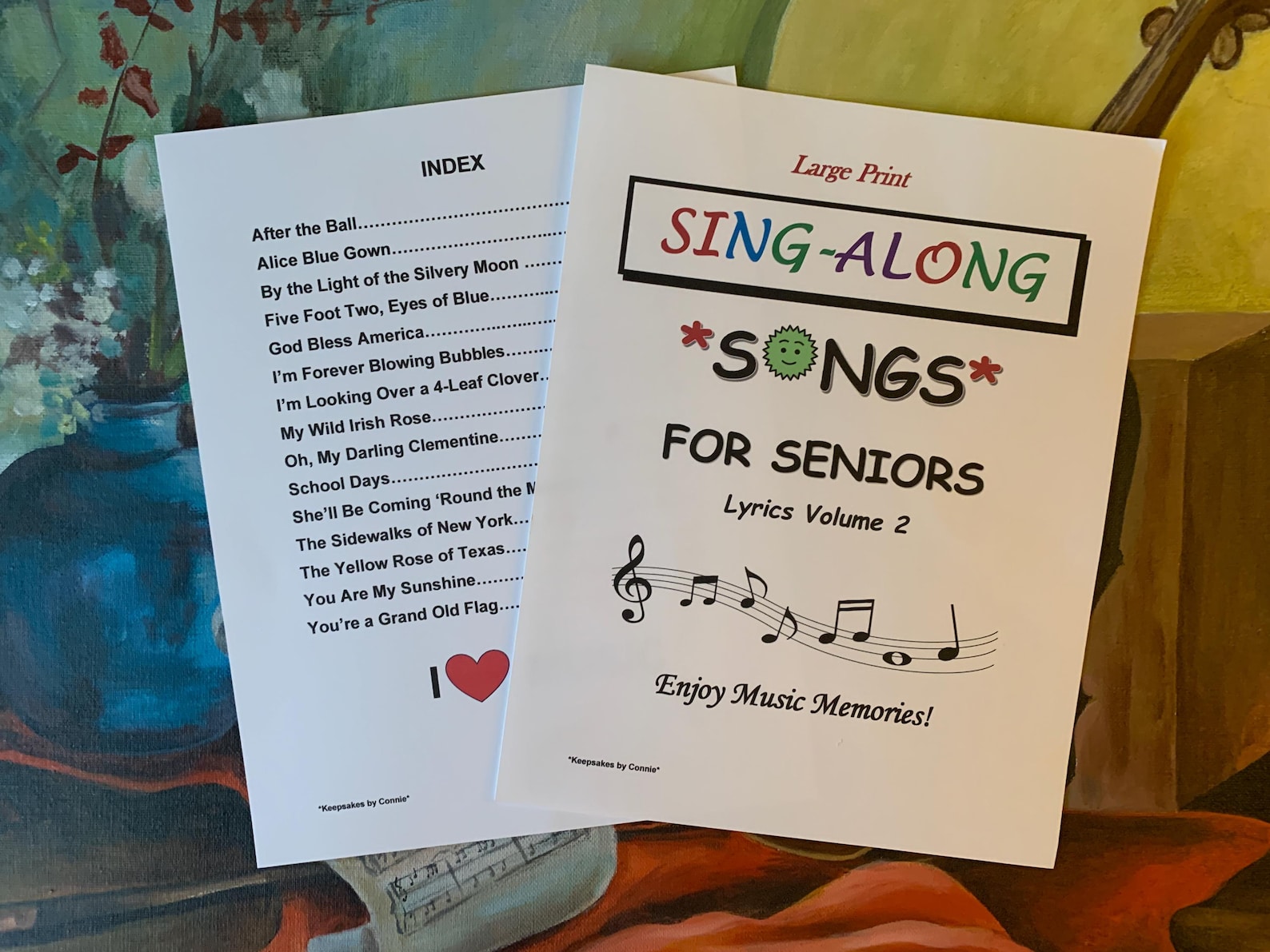 Large Print Singalong Songs for Seniors, Lyric Song Sheets, Song Notes ...