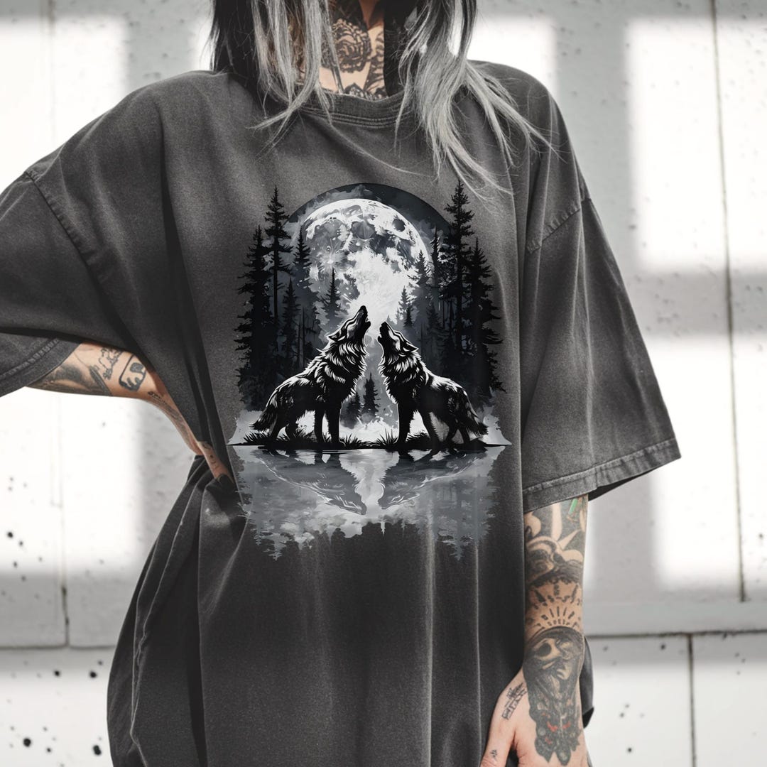 Howling Wolves in the Woods T-shirt | Unisex Short Sleeve Tee | Comfort ...