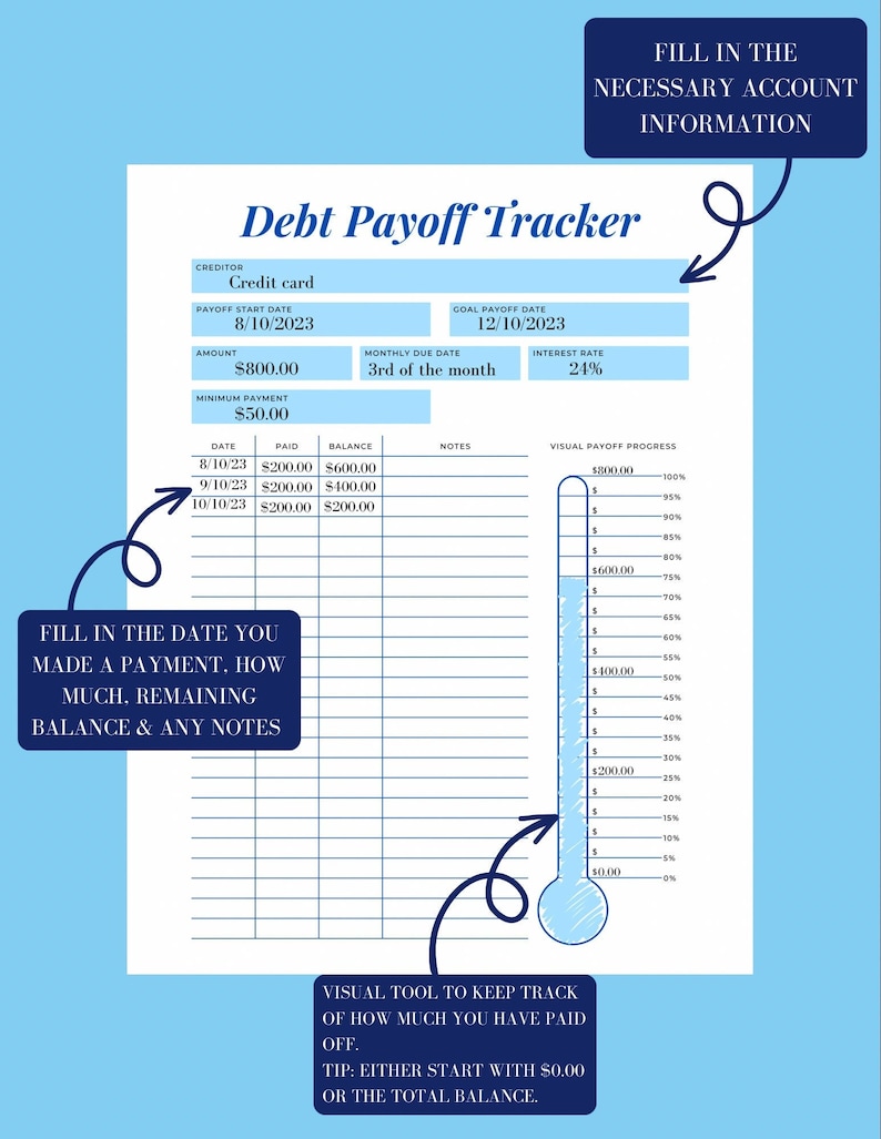Debt Payoff Tracker - Etsy