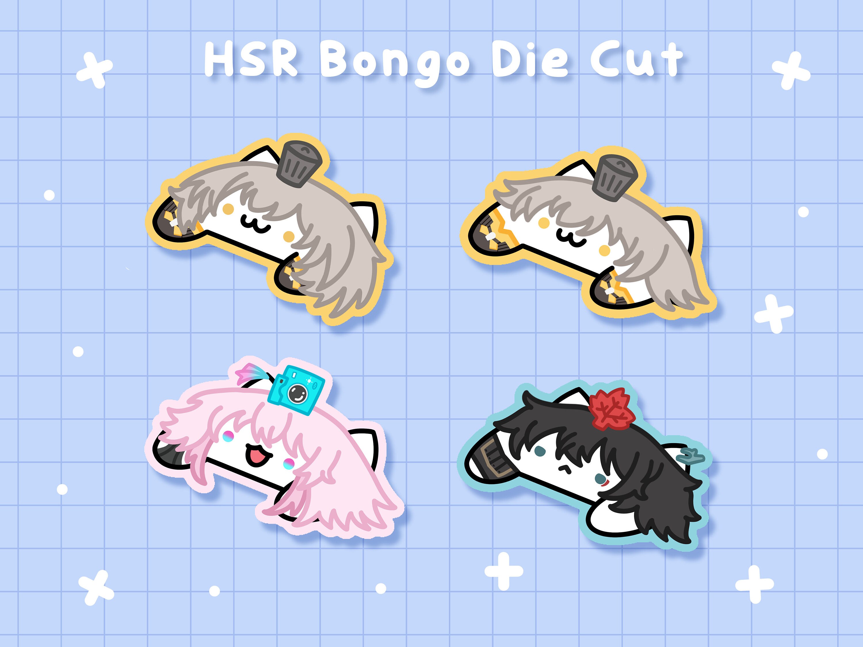 Honkai Star Rail HSR Bongo Glitter Die Cut Sticker Cute - Etsy