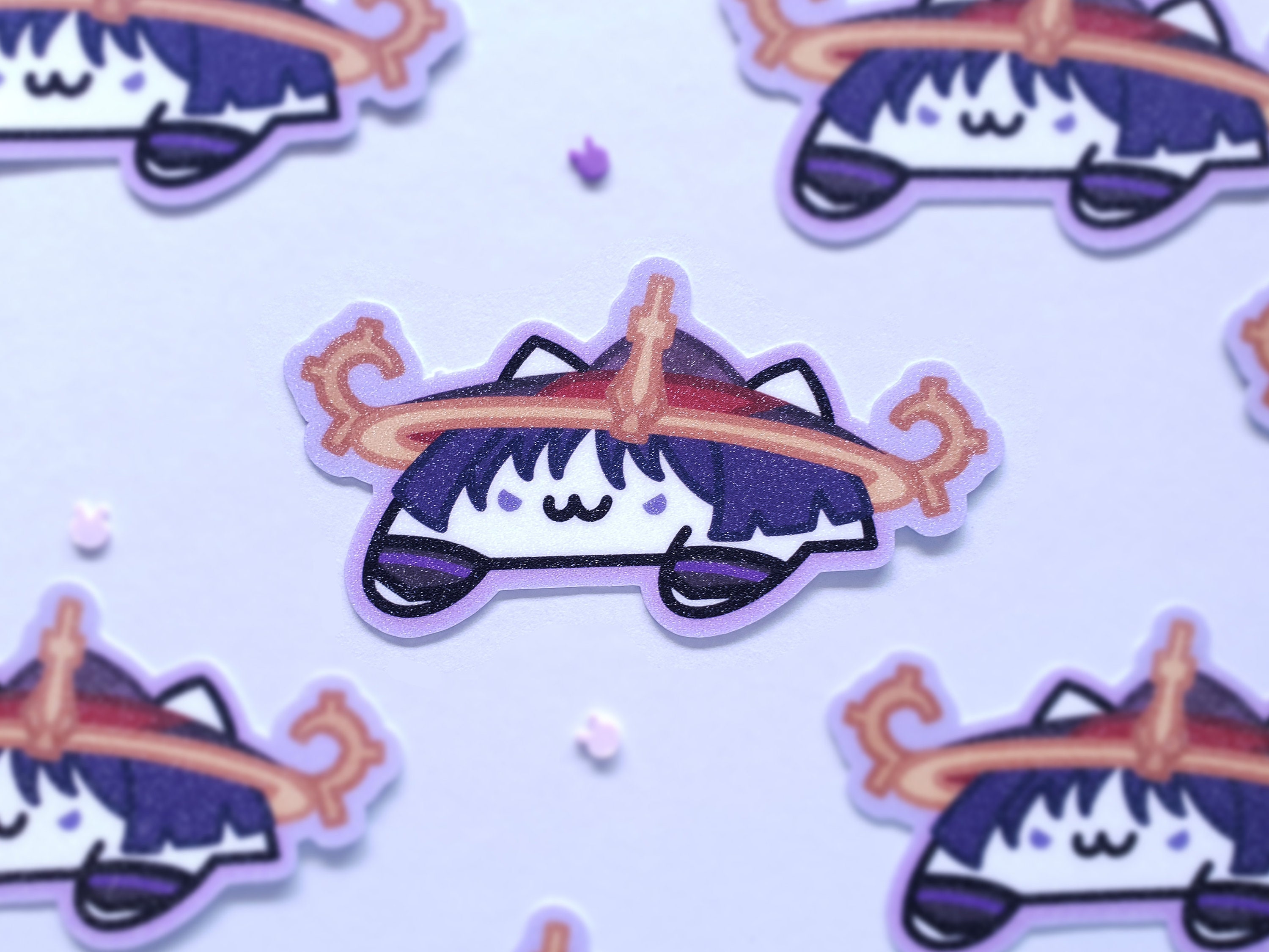 Scaramouche Wanderer Genshin Impact Glitter Die Cut Sticker Cute ...