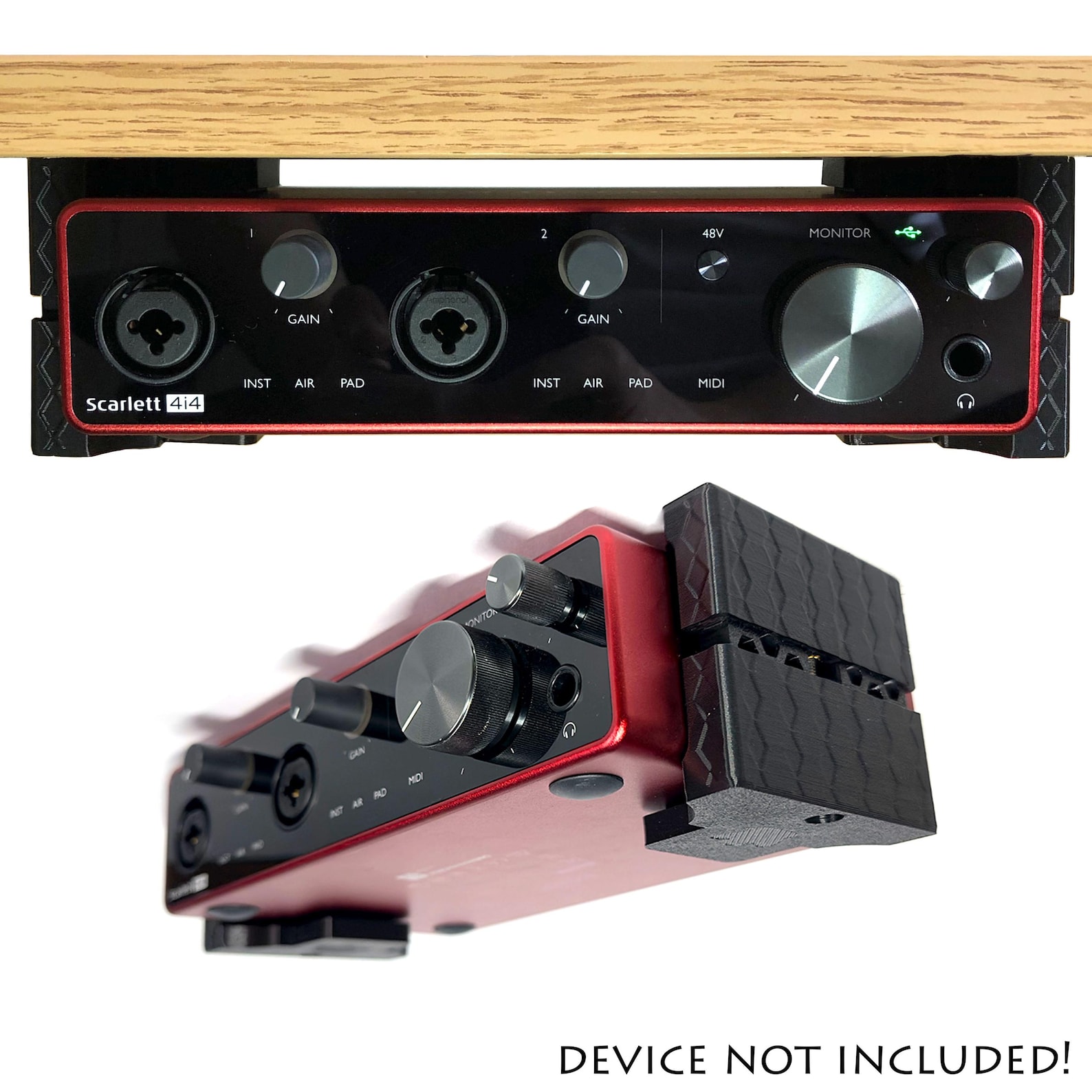 Under Desk Audio Interface Mount: Universal, Adjustable, Fits Focusrite ...