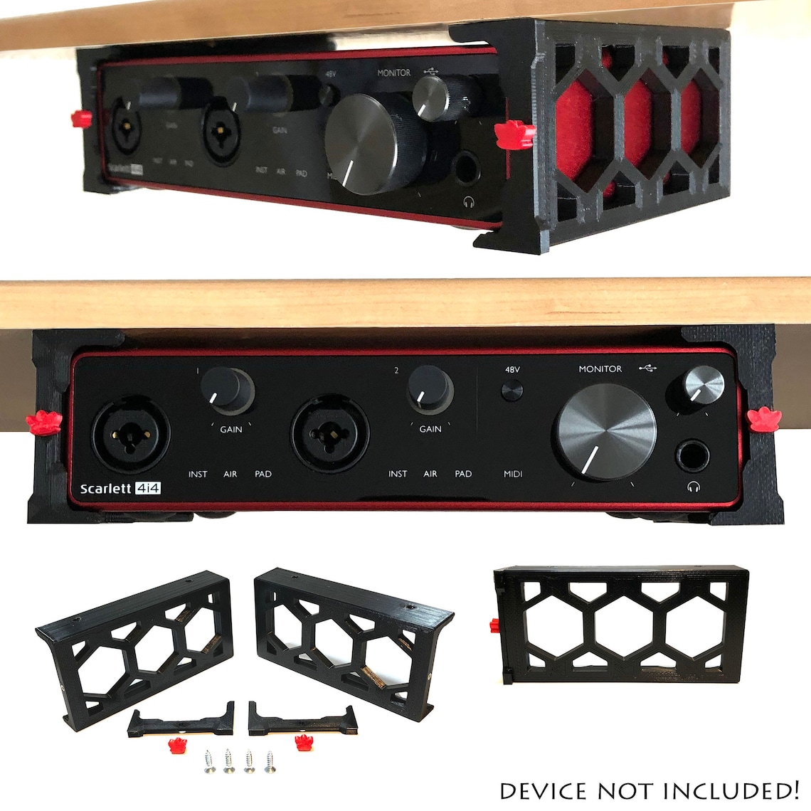Focusrite Scarlett 4i4 (3rd Generation) Studio Desk Mounting Brackets ...