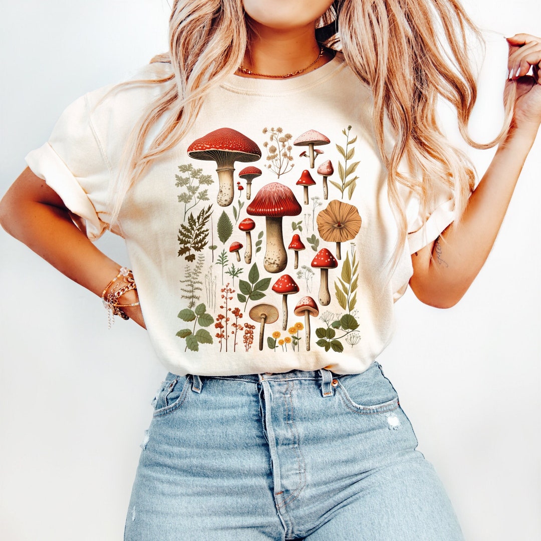 Mushrooms Shirt, Mushroom Fall Shirt, Womens Fall Tees, Fall Graphic ...