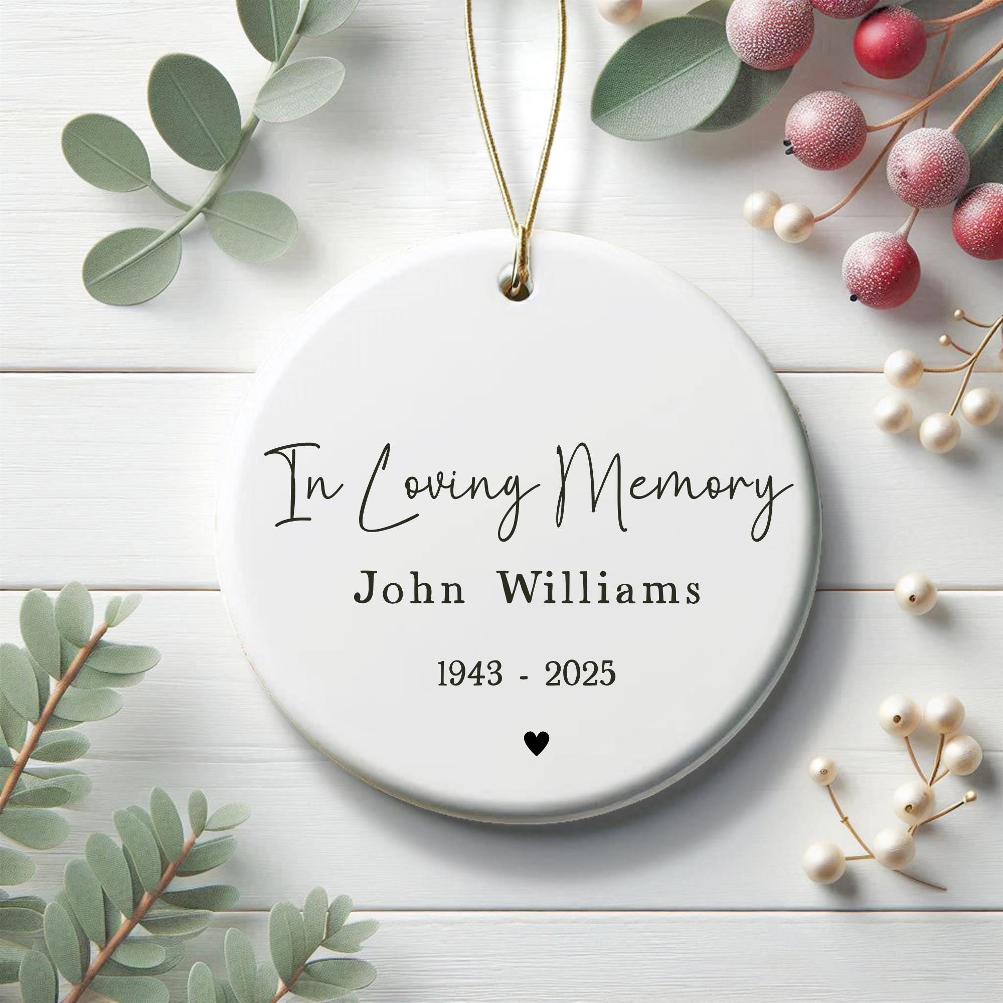 In Loving Memory Memorial Ornament, Personalized Memorial Christmas ...