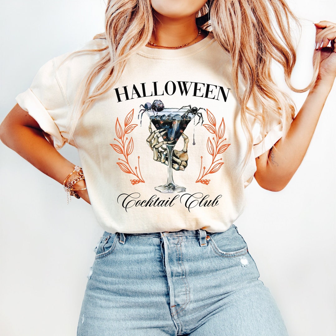 Halloween Cocktail Club Comfort Colors Shirt, Halloween T-shirt, Womens ...