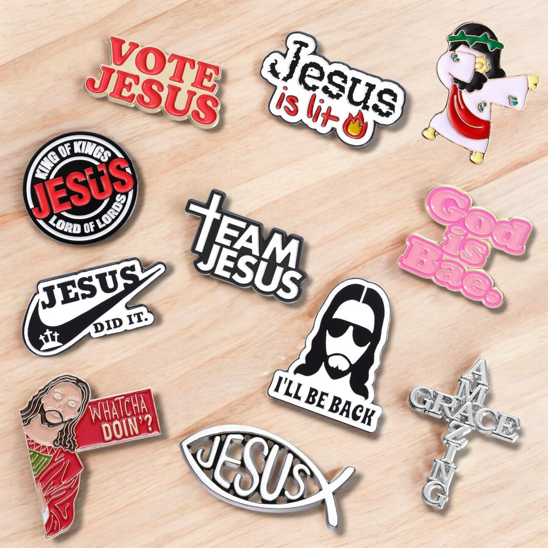 Jesus Enamel Pins Christian Collar Pin Lapel Badge Brooch Jewelry Mini ...