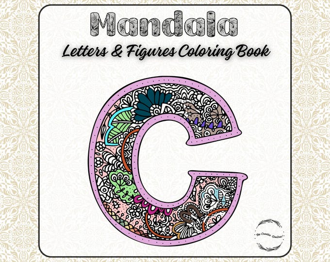 KDP Alphabet A-Z & Numbers 0-9 Mandalas Coloring Pages Sheets PDF ABC ...