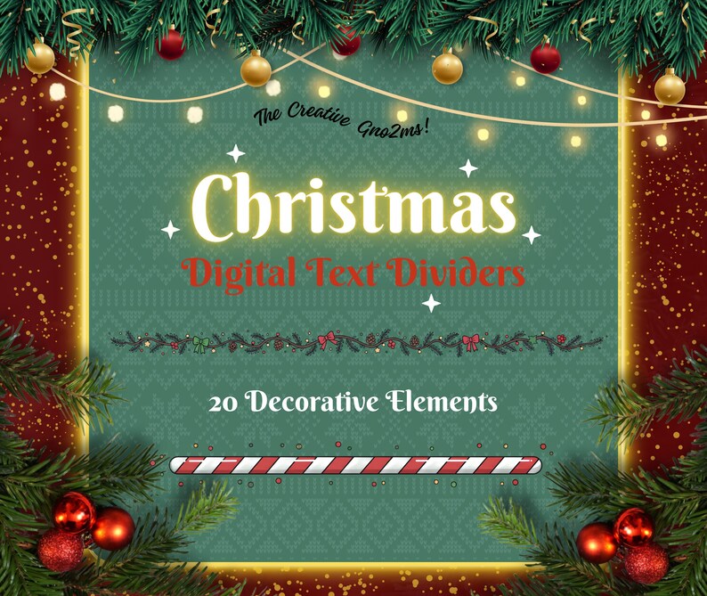 Christmas Digital Text Dividers | 20 Elements | Notebooks and ...