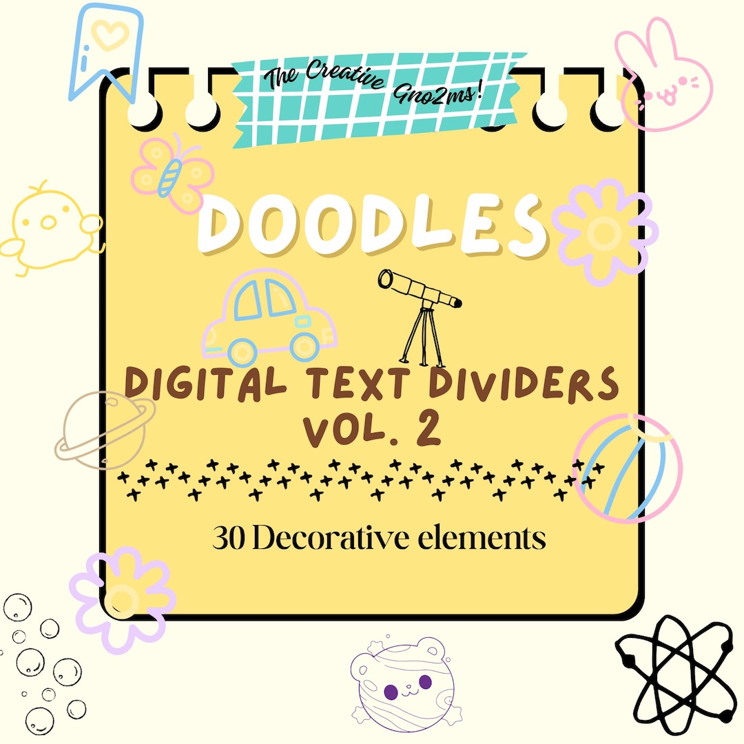 Doodles Digital Text Dividers Pack for Notes and Journaling, Goodnotes ...